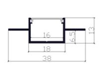 China Drywall Plaster In LED Profile Aluminum Recessed Lighting Housing 38*13mm for sale