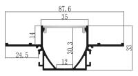 China 88*33mm Plaster LED Profile Aluminum 3m 4m Length For Kitchen Cabinets for sale