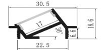 China Cabinet Recessed LED Strip Profile Heat Dissipation 30*19mm Extrusion for sale