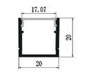 China OEM Wall Aluminium LED Strip Light Channel Profile 20*20mm Surface Mounted for sale