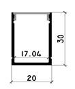 China Silver LED Mounting Channel 20*30mm Aluminium Extrusion Profiles For Furniture for sale