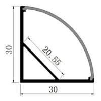 China Aluminum Corner LED Strip Profile Surface Mounted Channel 30*30mm With Round Cover for sale