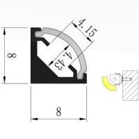 China Surface Mounted Small LED Corner Extrusion 8*8mm Aluminium Channel With Cover for sale