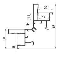 China 68*68mm Corner Aluminum LED Strip Channel Light Profile 90 Degree For Kitchen for sale