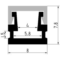 China YD-07 8*8mm Mini Aluminium LED Profile Suspended with PC Cover for sale