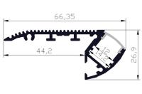 China Surface Mounted Stair Nosing LED Profile Aluminum LED Step Profile For Cinema for sale