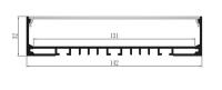 China Large Waterproof Suspended LED Profile Aluminum Customized For Supermarket 142*32 for sale