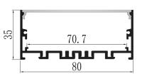 China Large Room Decorative Aluminum LED Light Housing Suspended Strip Channel 80*35mm for sale