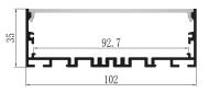 China Large Aluminium Light Channel Suspended Decorative Profiles For LED Tape for sale