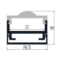China 19.5*16mm Aluminium LED Mounting Profile Surface Mounted With Acrylic Cover for sale