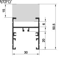 China Oblong Suspended LED Profile 36*20mm Aluminum LED Profile For LED Strip Lighting for sale