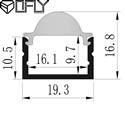 China Acrylic Cover Aluminum LED Light Strip Housings Profile UV Resistant Surface Mounted 19.3*16.8mm for sale