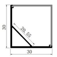 China 30*30mm Corner LED Strip Profile PC PMMA Cover Channel Surface Mounted for sale