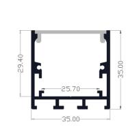China Living Room Suspended LED Profile 35*35mm Aluminium LED Strip Light Profile for sale