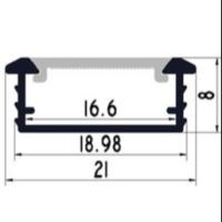 China Household 6063 T5 Aluminium Casing LED Light Strip Recessed 21*8mm Extrusion for sale