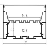 China Lobby Large Aluminium LED Housing Suspended Strip Light Profile Waterproof for sale