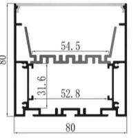 China Decorative Aluminium Extrusion Profiles Suspended 80*80mm Housing For LED Lights for sale