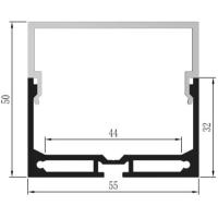 China Three Sides Lighting Aluminium LED Profiles Suspended 55*50mm for sale
