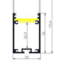 China Pendant Light LED Aluminium Housing 35*73mm Suspended LED Strip Mounting Channel for sale