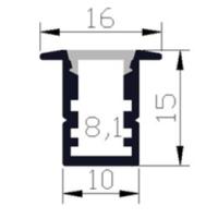 China Small Wall Recessed LED Profile Anodized Aluminium Casing For LED Light for sale