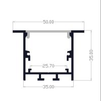 China Durable 50*35mm Recessed LED Profile Aluminum Channel With Soft Lighting for sale