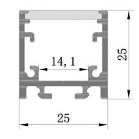China Circular Strip Light Aluminum Channel Anodized 25*25mm LED Linear Profile for sale