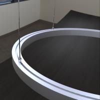 China 35*35mm Circular LED Profile Strip Extrusion Anodized Aluminium Alloy for sale