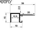 China Embedded Gypsum Plaster LED Profile Oblong Aluminium Drywall Profiles 39*15mm for sale
