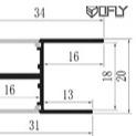 China Aluminium LED Profile Laminate LED Profile For Borad/Glass Lighing 34*20 for sale