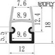 China Cabinet 12*18mm Aluminium LED Profile 2m 3m Laminate For Glass Borad Lighing for sale