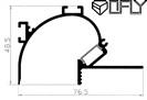 China Drywall Ceiling Light Suspension Kit 76.5*48.5mm 6063 T5 Surface Aluminium Profile for sale