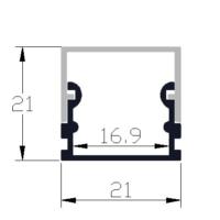 China Wall Surface Mount LED Channel Anodized Aluminium Profile For LED Strip Lighting for sale