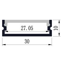 China Slim Surface Mounted LED Profile Silver Color 30*10mm Aluminum for sale