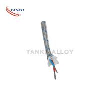 China 24AWG Fiberglass SS Braided Shielded Thermocouple Cable Type KX JX TX 300V for sale