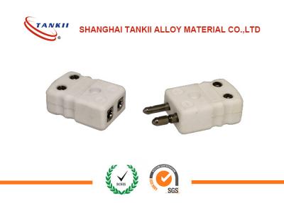 China Miniature White Type K Thermocouple Connector Male Female Plug 2 Pin for sale