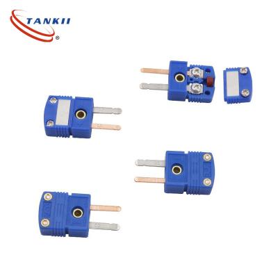 China Miniature T Type Thermocouple Connector Flat Pin Copper Constantan 200C Medical for sale