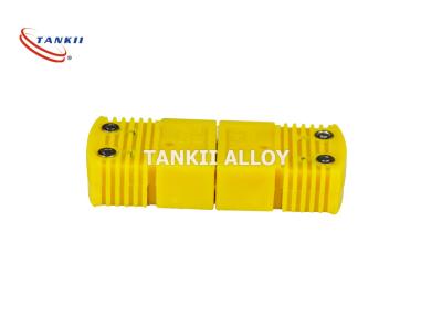 China IEC K Type Thermocouple Connector 16A Solid Pin Yellow Thermoplastic Body for sale