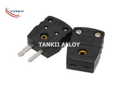 China Black Miniature J-Type Thermocouple Connector with Iron/Constantan Pins - 248°F Temperature Rating for sale