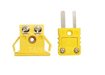 China K-Type Panel Mount Thermocouple Connector 10A Yellow -29 to 220°C Temperature Range with Polarized Pins for sale