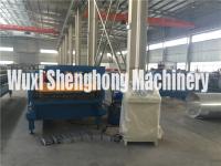 China Blue Color High Strength Metal Deck Roll Forming Machine Big Wave Length for sale