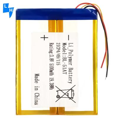 China Stock BL-51AT Mobile Phone Batteries for Tecno H8 8H Dioipad 8 3.8V 5100mAh Devices for sale