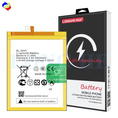 China Mobile Phone BL-30HT Battery Replacement for Tecno C8 3.8V 3000mAh High Capacity for sale