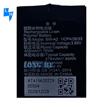 China 100% Compatible Lithium Ion Polymer Battery BW-A2 478mAh 3.85V for VIVO Watch 46mm for sale