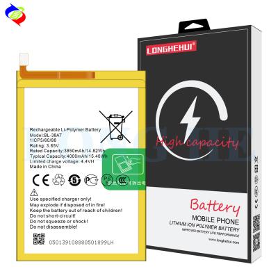 China 4000mAh BL-38AT BP1 B1p Mobile Phone Battery for Tecno POP 2 Power Battery in Yellow for sale