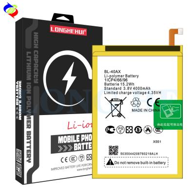 China RECHARGABLE 3.8V 4000mah Mobile Phone Battery 40AX for Infinix X551 Hot Note Replacement for sale