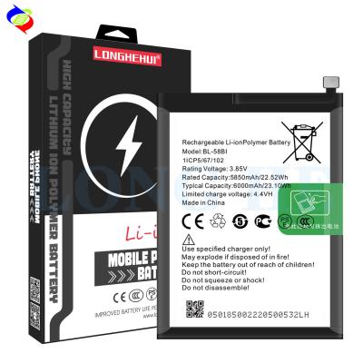 China Silver AAA BL-58BI 3.7V 2100mAh Lithium Rechargeable Battery for itel Hot 9 Play for sale