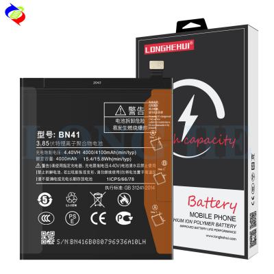 China 100% Original Capacity 4100mAh Replacement Battery BN41 for Xiaomi Redmi Note 4 for sale