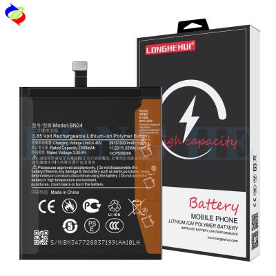 China 3000mAh Capacity White Battery Replacement for Xiaomi Redmi 5A Original BN34 for sale