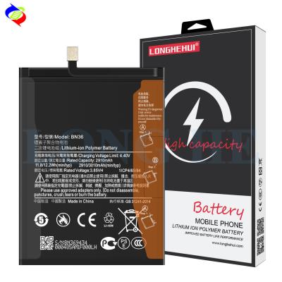 China 3010mAh Original OEM Mobile Phone Battery BN36 for Xiaomi Mi 6X Mi6X Lithium Battery for sale