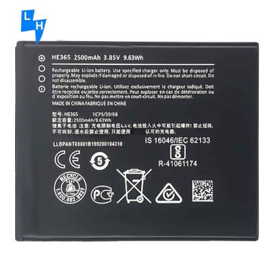 China High Capacity 2500mAh Lithium Battery for NOKIA1 HE365 Mobile Phone System Model for sale